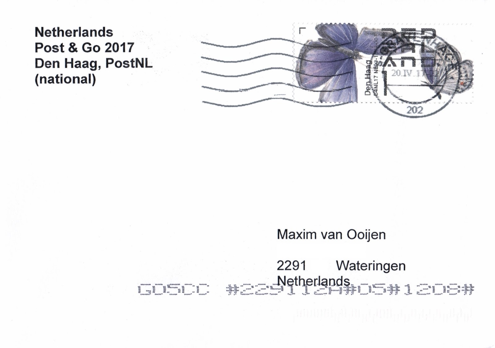 World envelope collection: Netherlands - Post & Go 2017 - Den Haag, PostNL