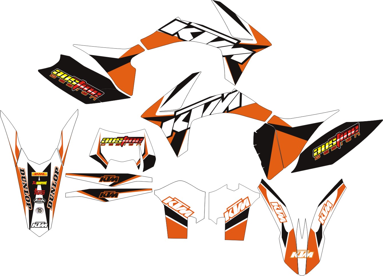 Decal KTM EXC-f 2012 - 2016 - DECALS MOTOCROSS CUSTOM GRAPHICS