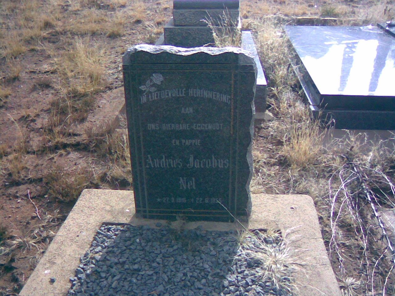 Familie-legkaart: i.5. Andries Jacobus NEL, geb. 27/03/1916, ged. 27/10 ...