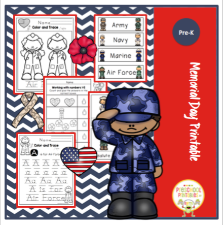 Memorial Day Printable ~ Preschool Printables