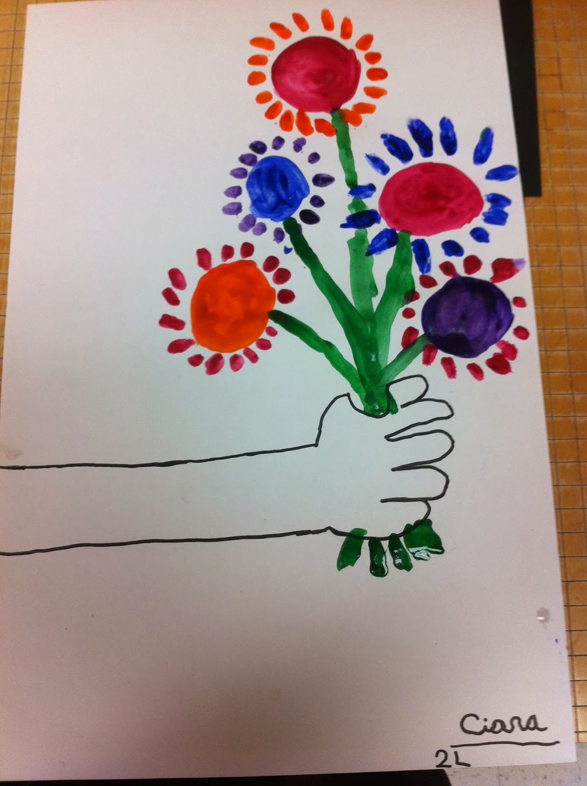Glitter is Good!: Picasso Hands and Flowers.