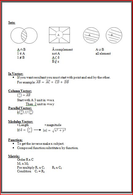 IGCSE Easy Revise: Maths All Formulas Needed for IGCSE