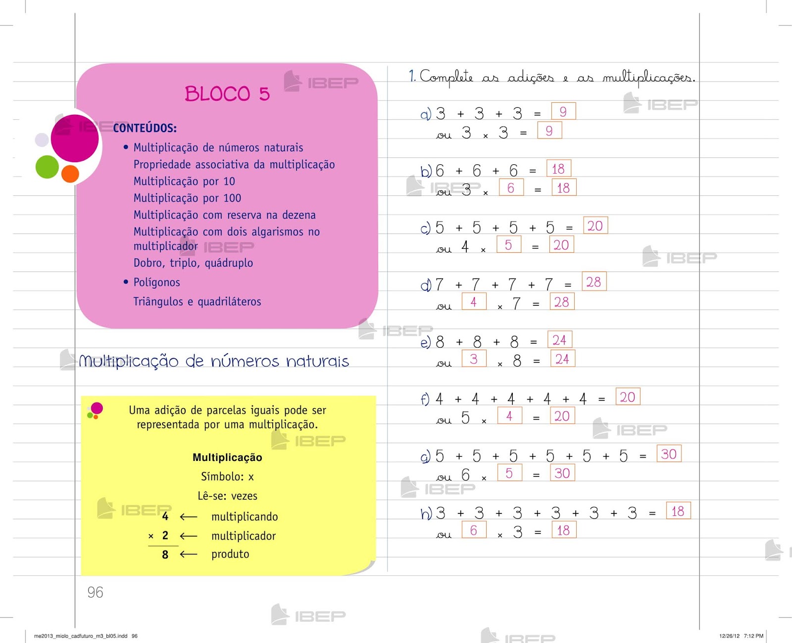 CADERNO DO FUTURO 3 ANO MATEMÁTICA PROFESSOR. - Aprender e Brincar