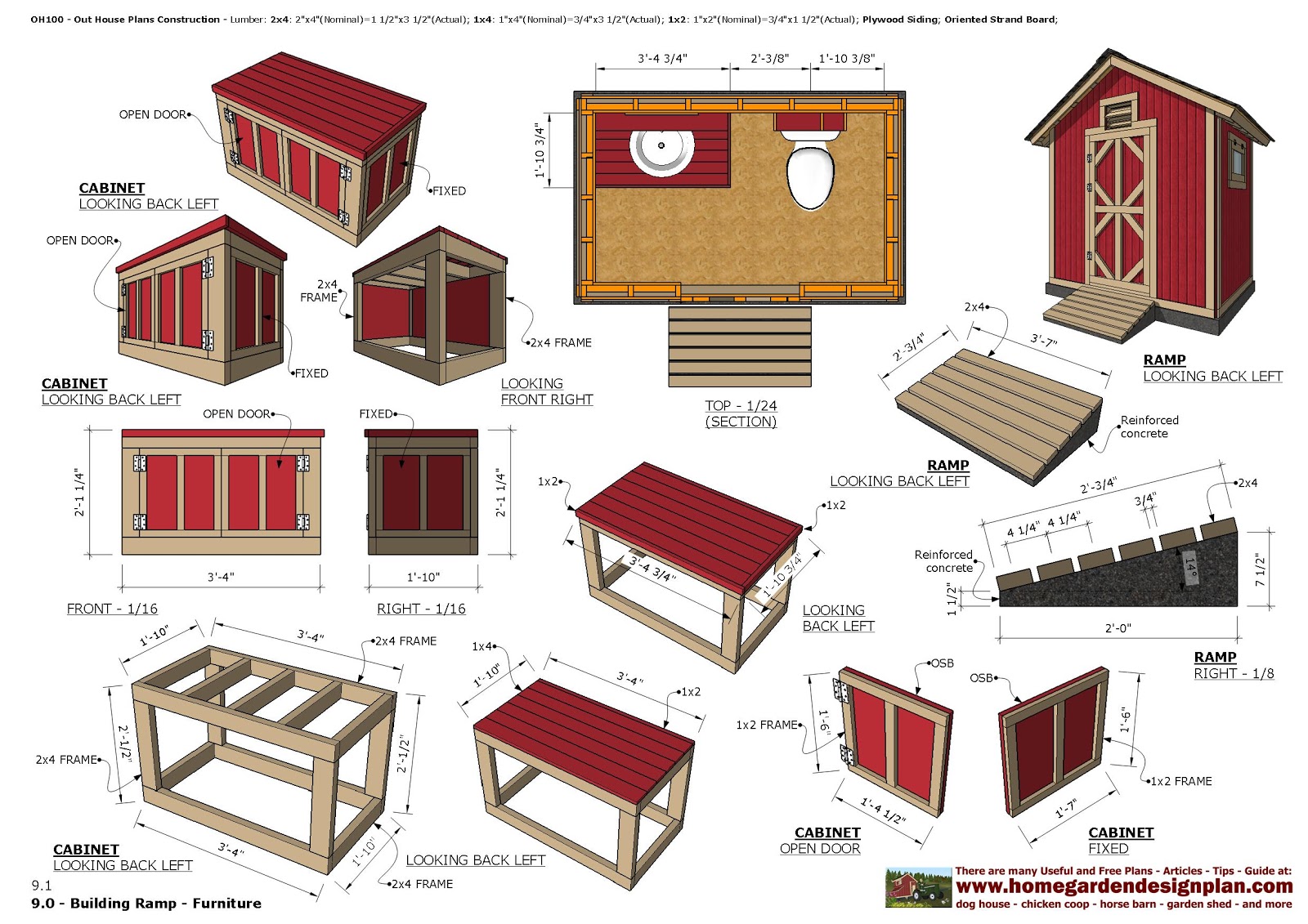 home garden plans: OH100 - Out House Plans Construction - Out House ... home garden plans: OH100 - Out House Plans Construction - Out House ...