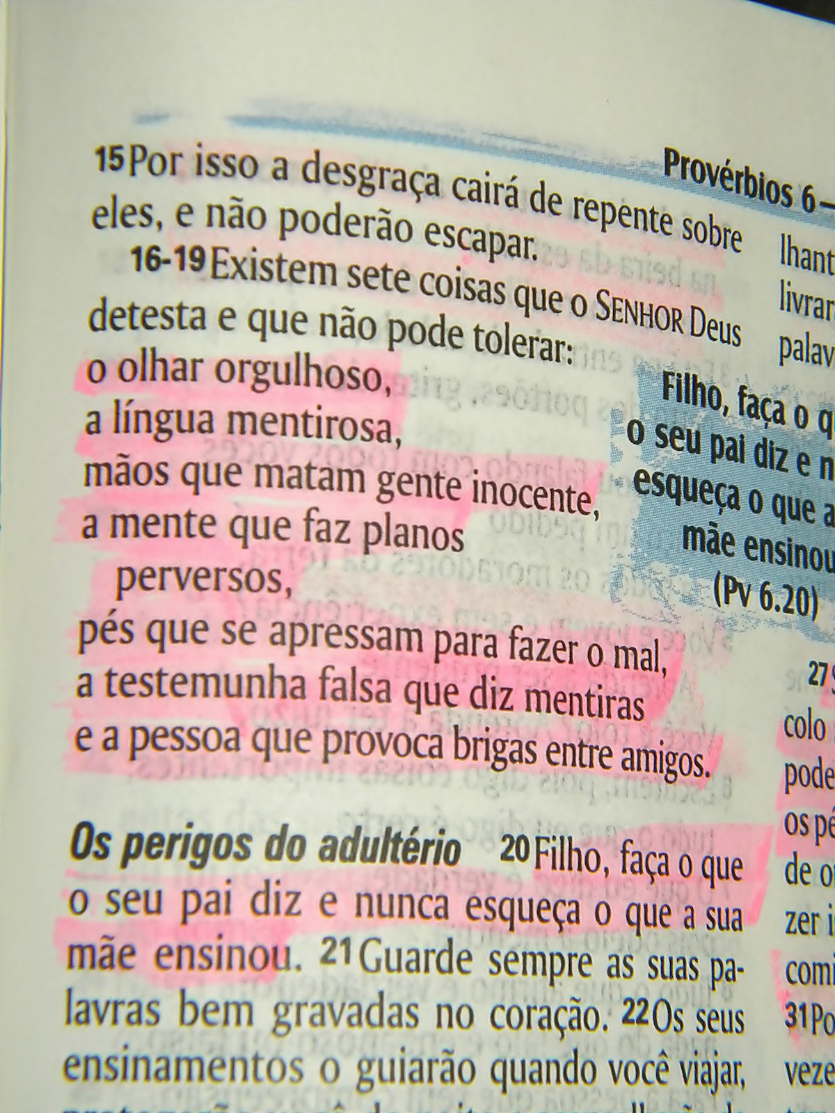 Jovem X: Provérbios 6:16-19