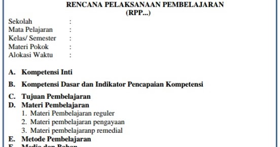 Komponen Rpp K13 - Wulan Tugas