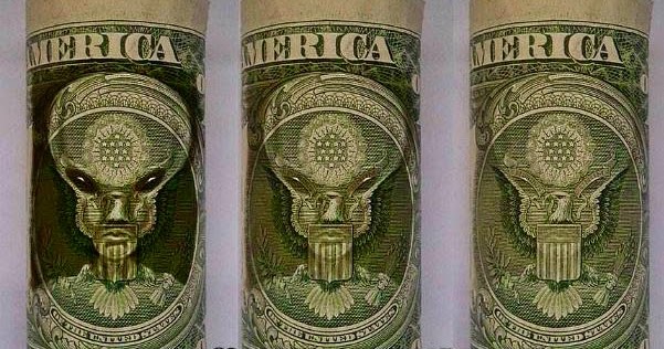 Aliens & UFOs: Alien Grey hidden in US dollar bill?