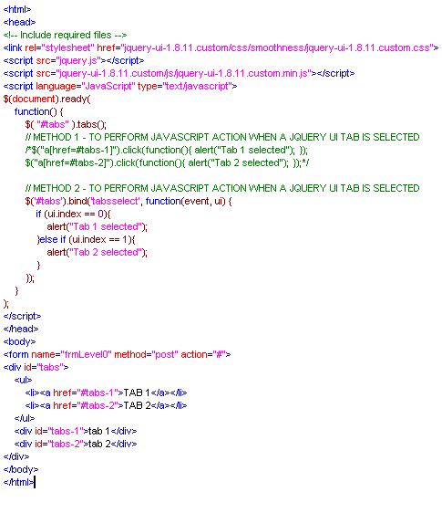 Technology Talk Calling Javascript When Jquery Ui Tab Is Selected Or Clicked