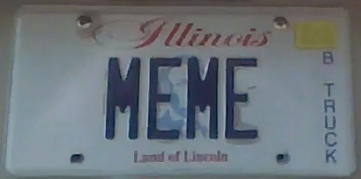Orange Crate Art: MEME license-plate meme