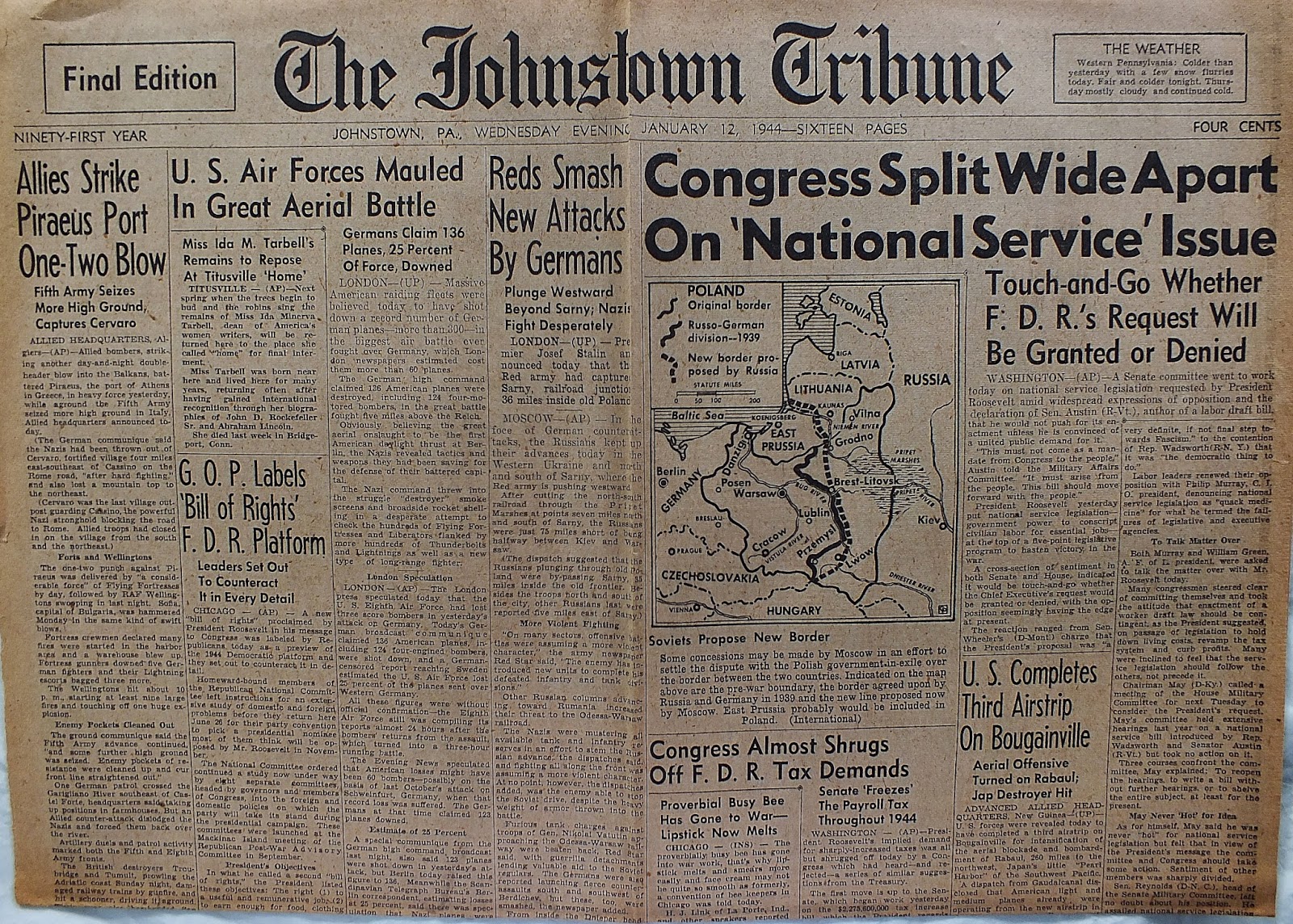 Vintage Johnstown: January 12, 1944: Congress Split Wide Apart On ...