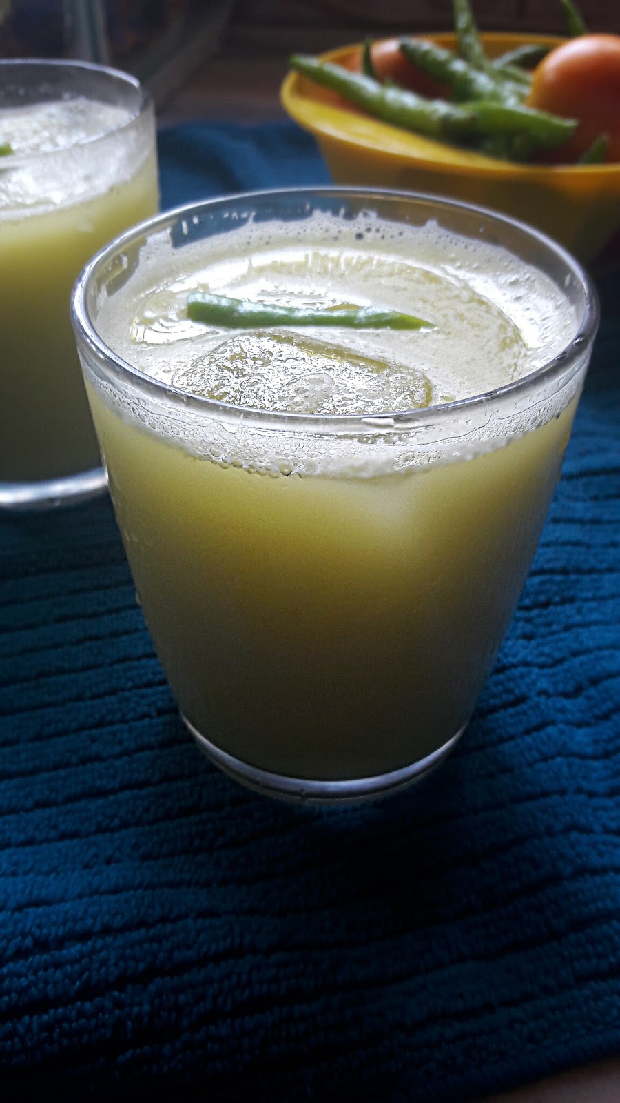 Green chilli mango juice ~ coconut chutney