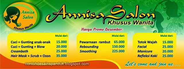 Spanduk Salon Khusus Wanita - Anissa Salon | Contoh Desain Spanduk