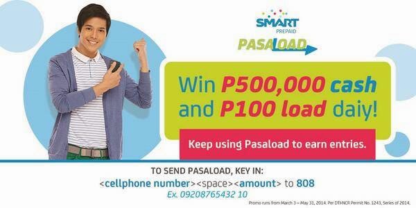 Smart Prepaid Pasaload Promo - Get a chance to win 500,000 pesos