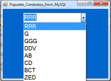 VB.Net Populate ComboBox With MySQL Data - C#, JAVA,PHP, Programming ,Source Code