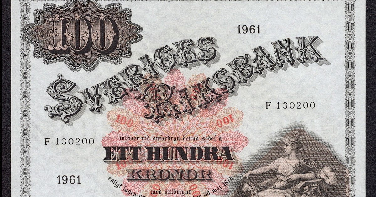 Sweden 100 Kronor banknote 1961 Mother Svea|World Banknotes & Coins ...