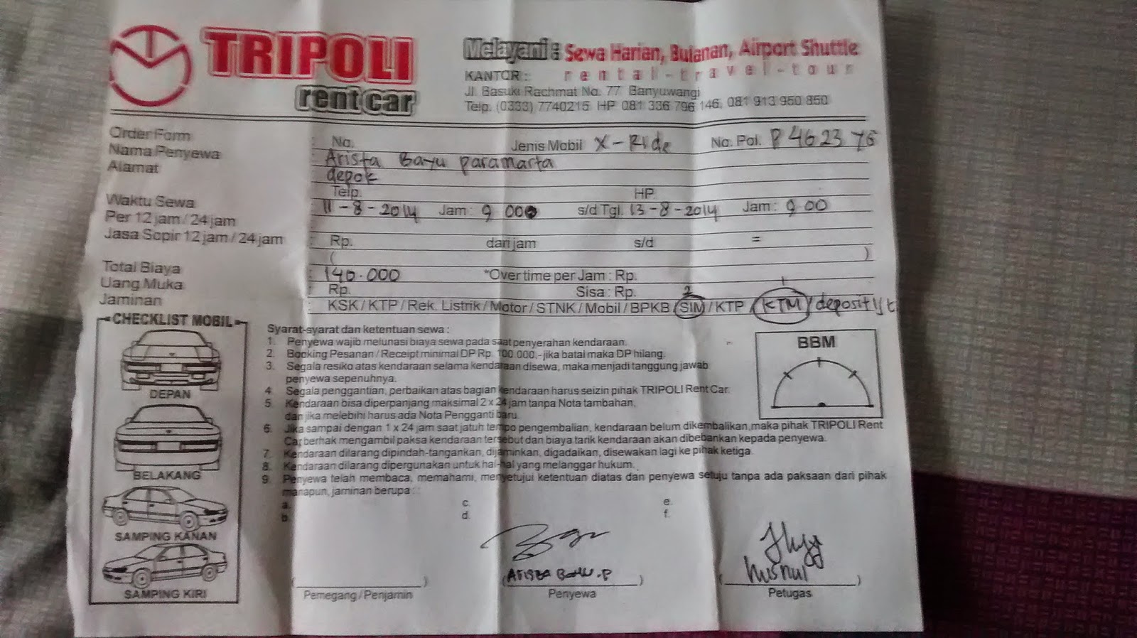 kwitansi rental mobil - wood scribd indo