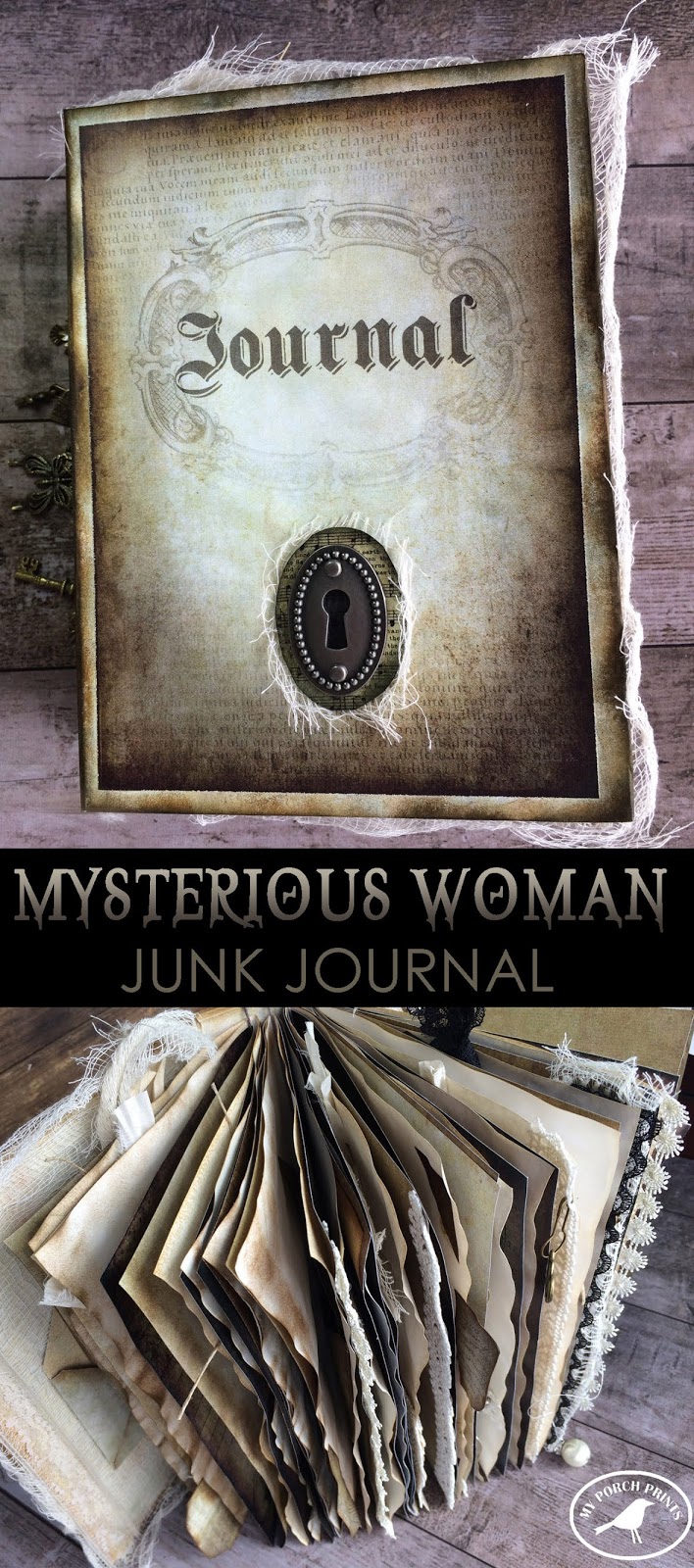My Porch Prints: "Mysterious Woman" Junk Journal from My Porch Prints