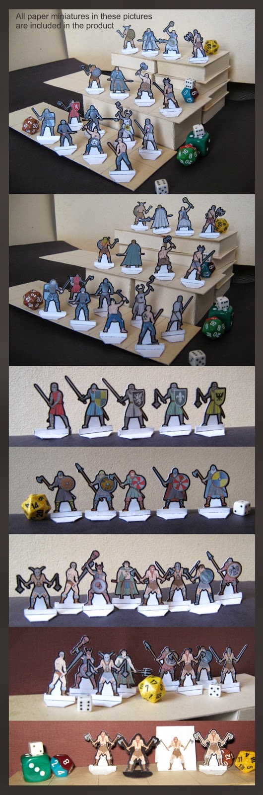 LVMENES: LVMENES Paper Miniatures Set Picture: Warriors
