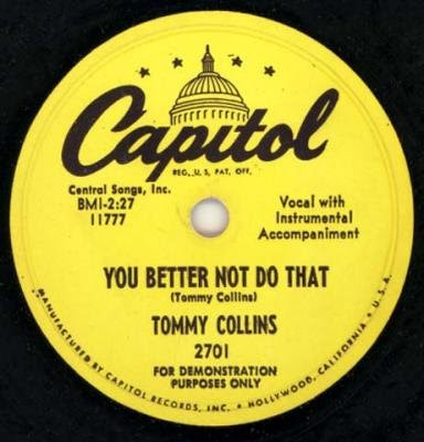 FROM THE VAULTS: Tommy Collins born 28 September 1930