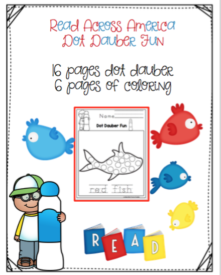 Read Across America Dot Dauber Fun ~ Preschool Printables