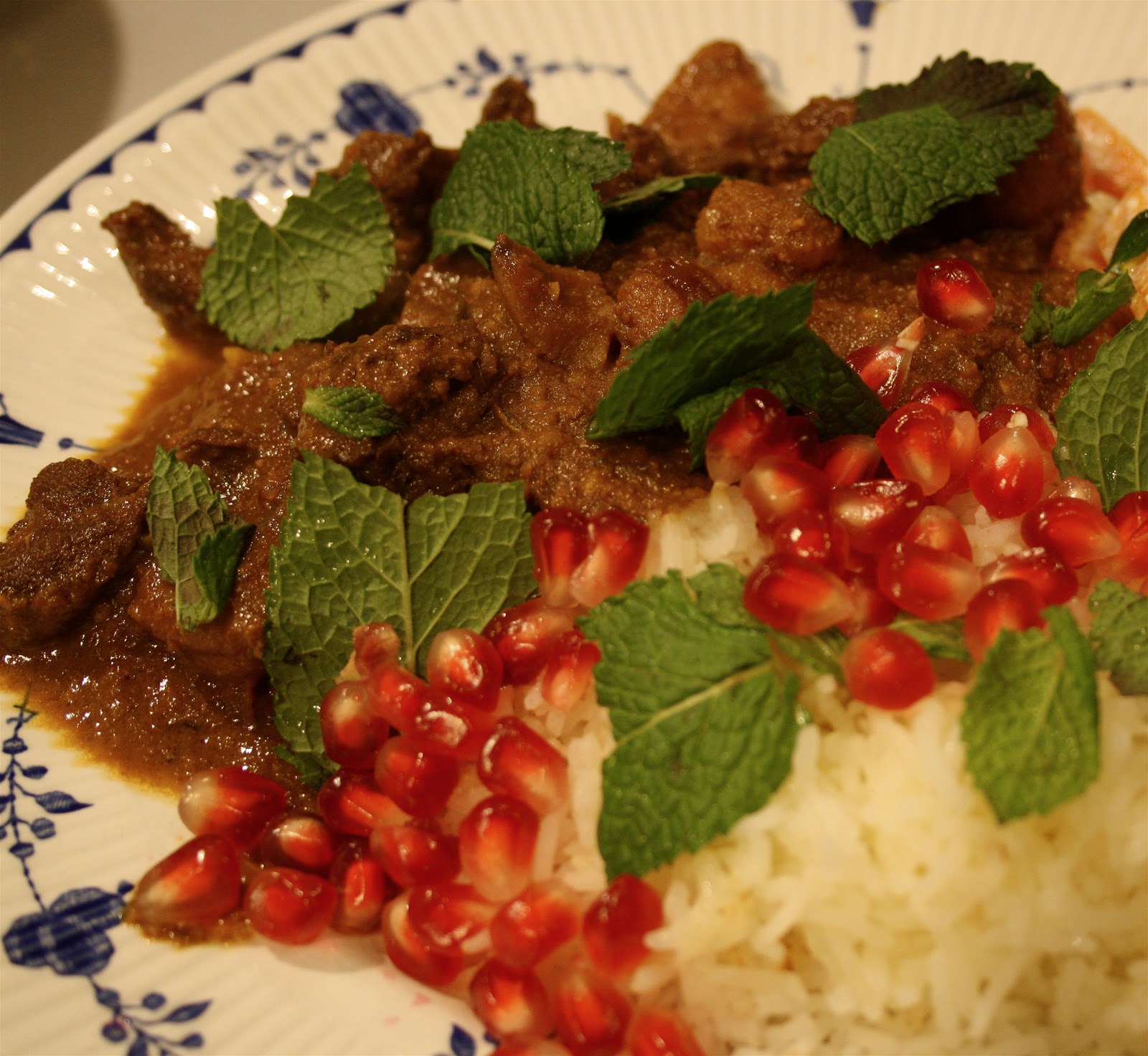 wanton flavours: AZERBAIJANI LAMB STEW WITH POMEGRANATES AND CHESTNUTS