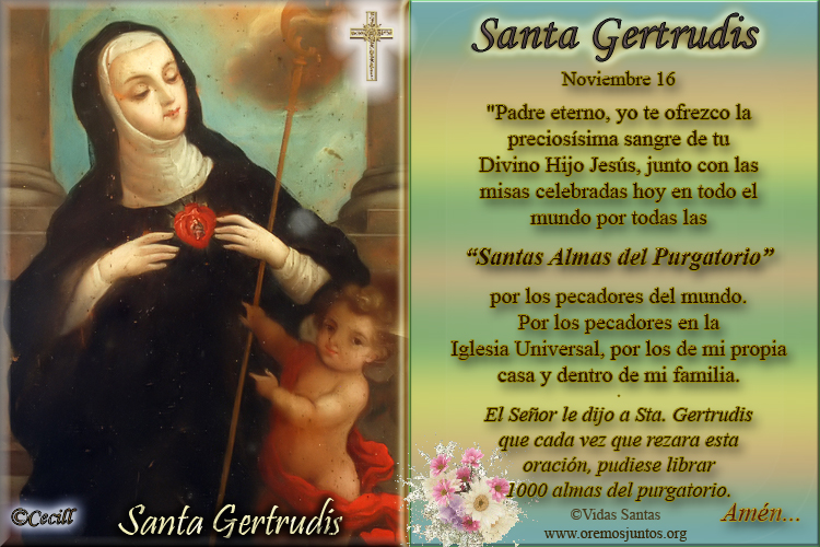 Imágenes de Cecill: Estampita y Oración de Santa Gertrudis la Grande ...