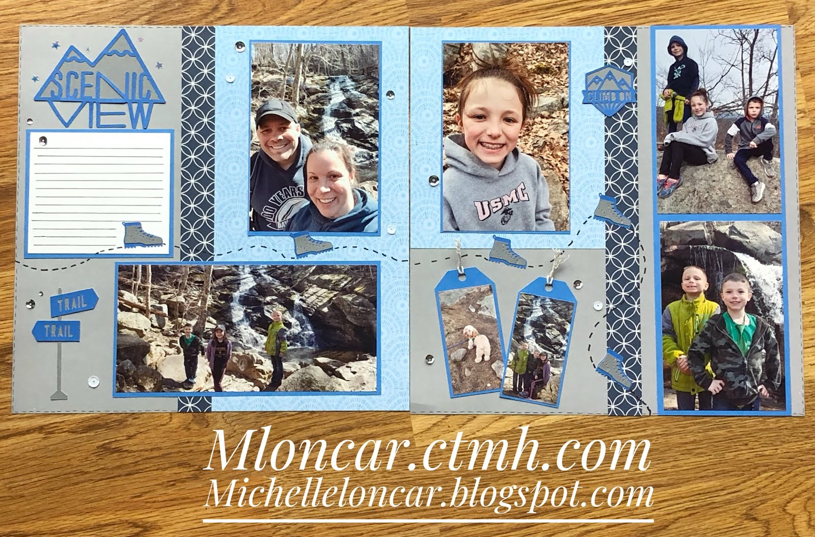 Show and Tell with Michelle: Hiking Layout ~ Color Dare #391