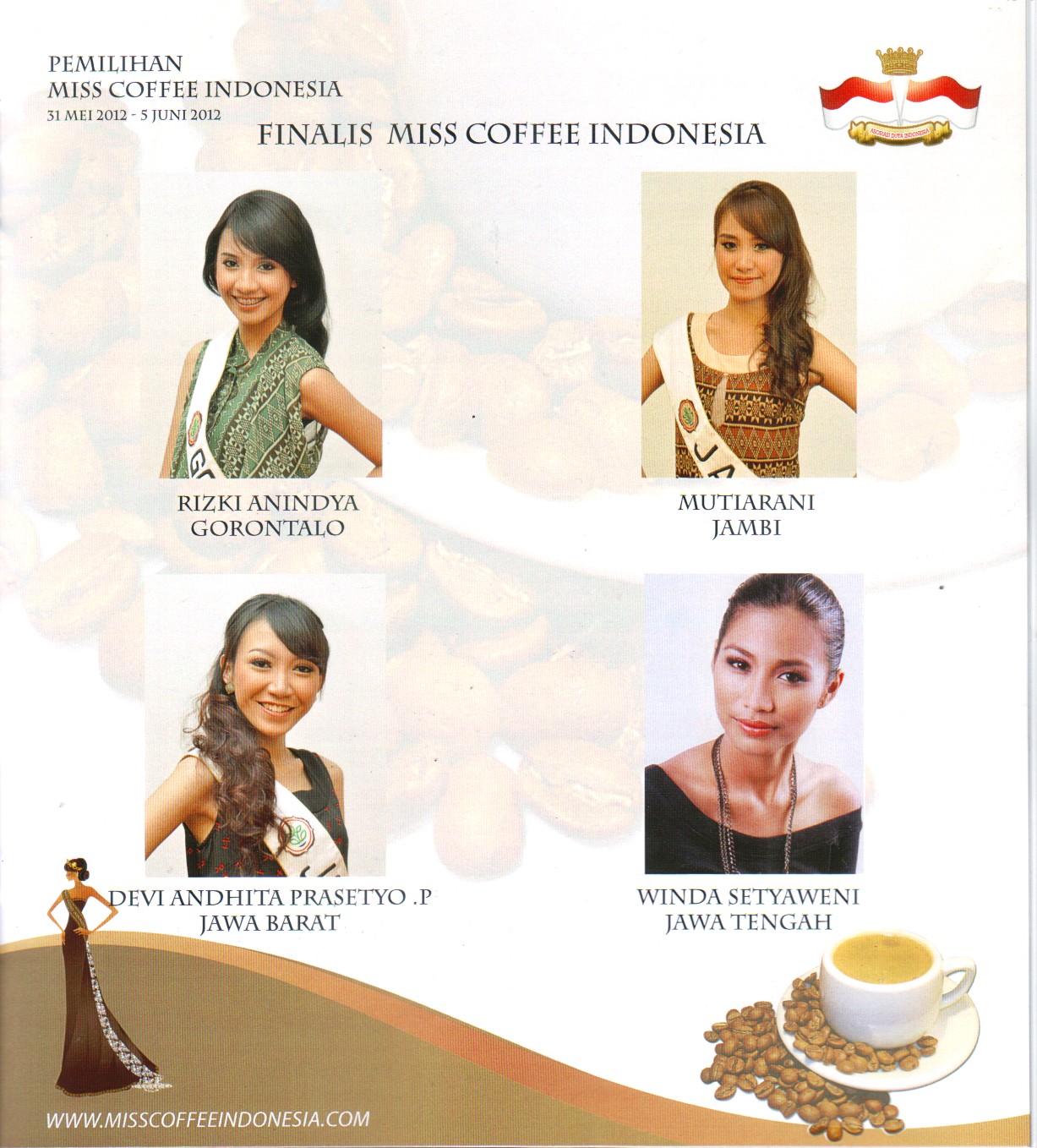 Finalis MISS COFFEE INDONESIA 2012 - Indonesian Pageants Portal