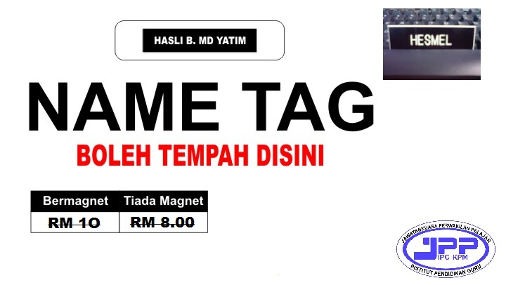 TEMPAHAN TAG NAMA..ANDA PELANGGAN KAMI.TERIMA KASIH :) | Biro Keusahawanan