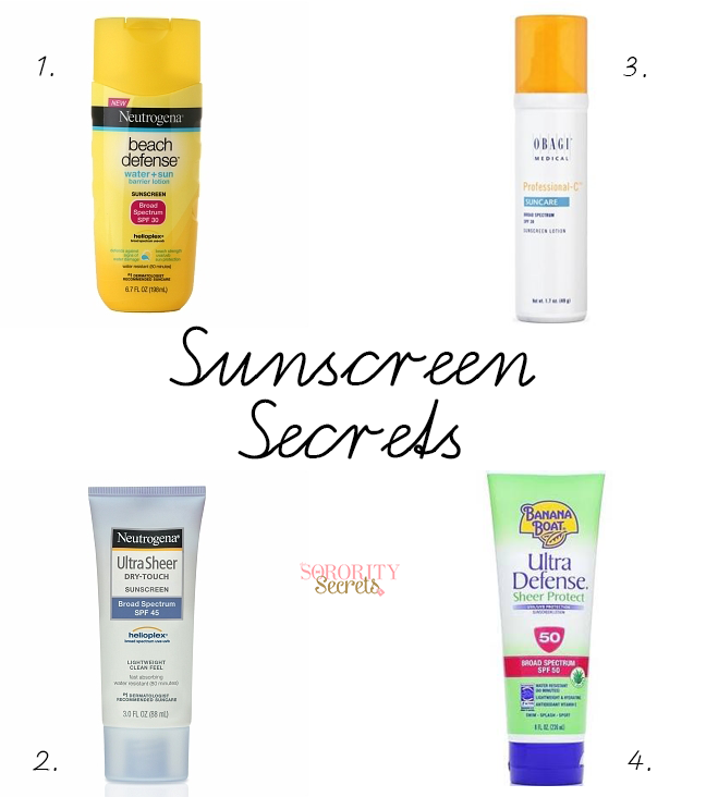 The Sorority Secrets: Lather Up! Our Sunscreen Secrets