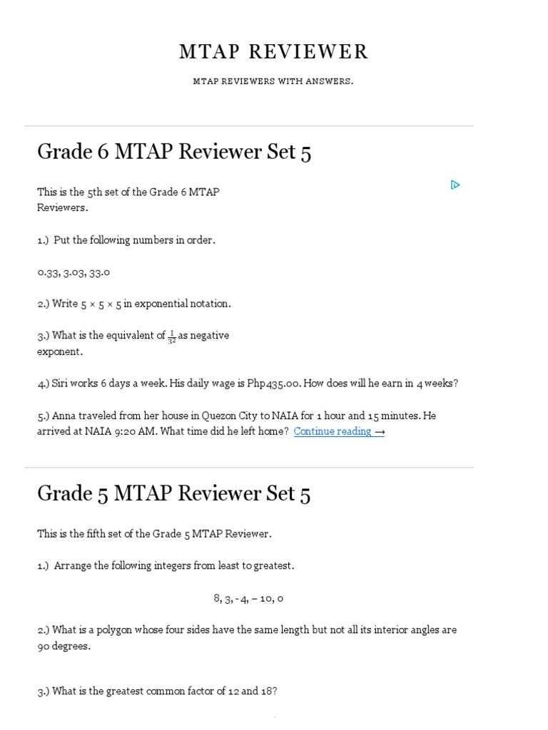 mtap reviewer for grade 5 - philippin news collections