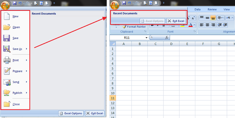 Cara Menyembunyikan Office Menu di Excel - Rumus Excel