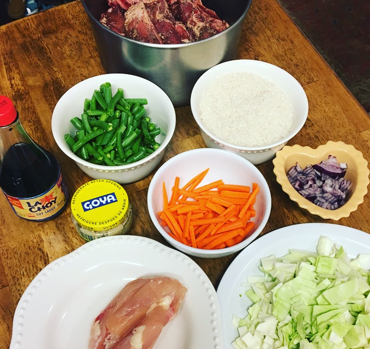 Cooking Pork Liempo with Fried Rice & Pancit Bihon