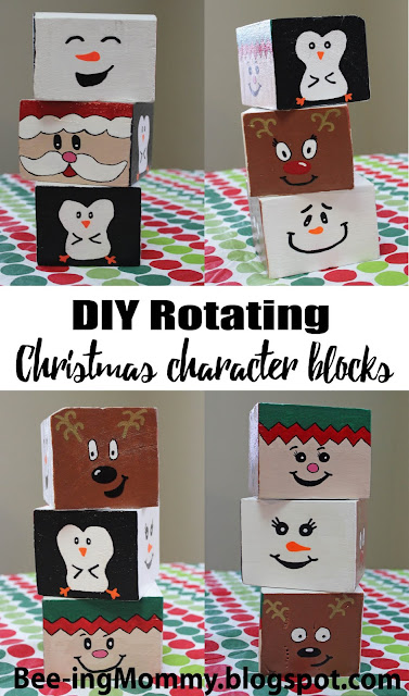 DIY Rotating Christmas Character Block Holiday Decor