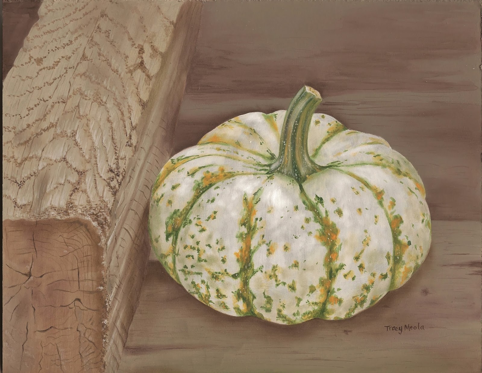 White gourd - Apple Orchard - Fall painting