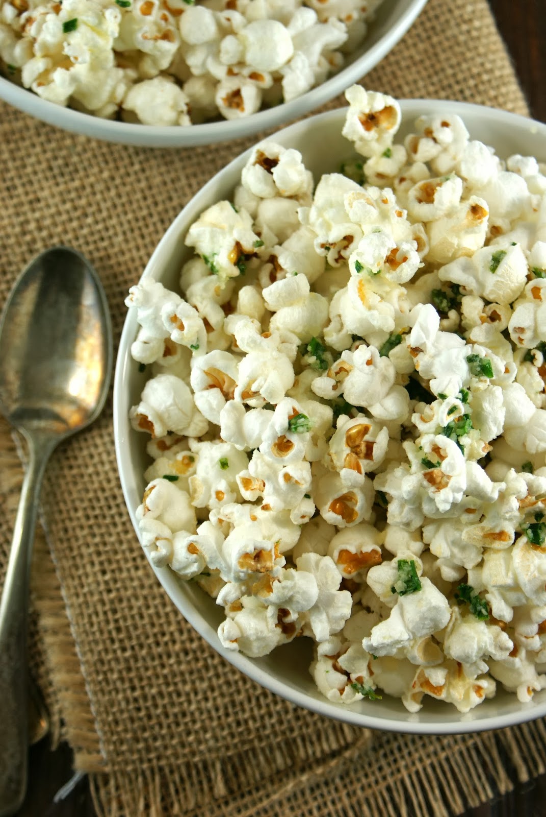 Authentic Suburban Gourmet: Chive & Parmesan Popcorn | Friday Night Bites