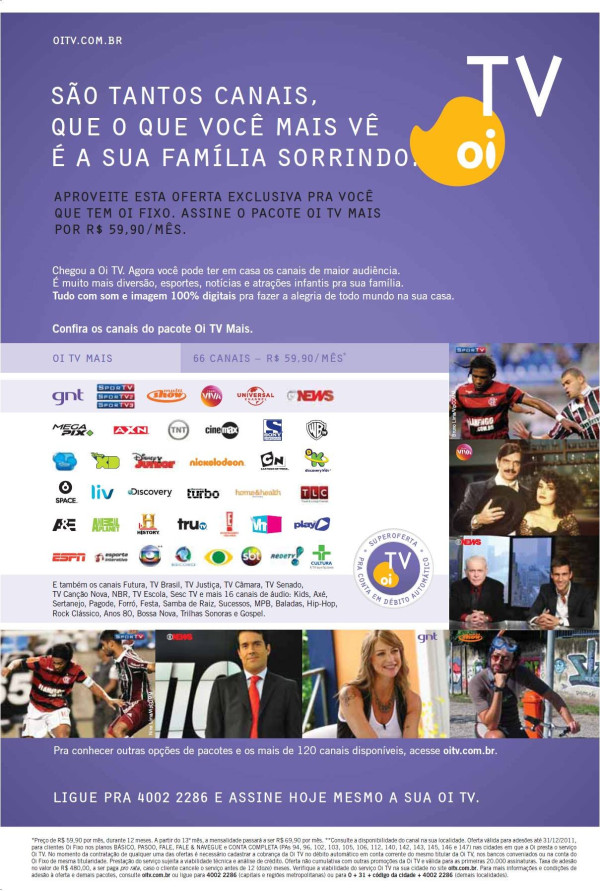 TV+PC: Canais Globosat chegam à OiTV