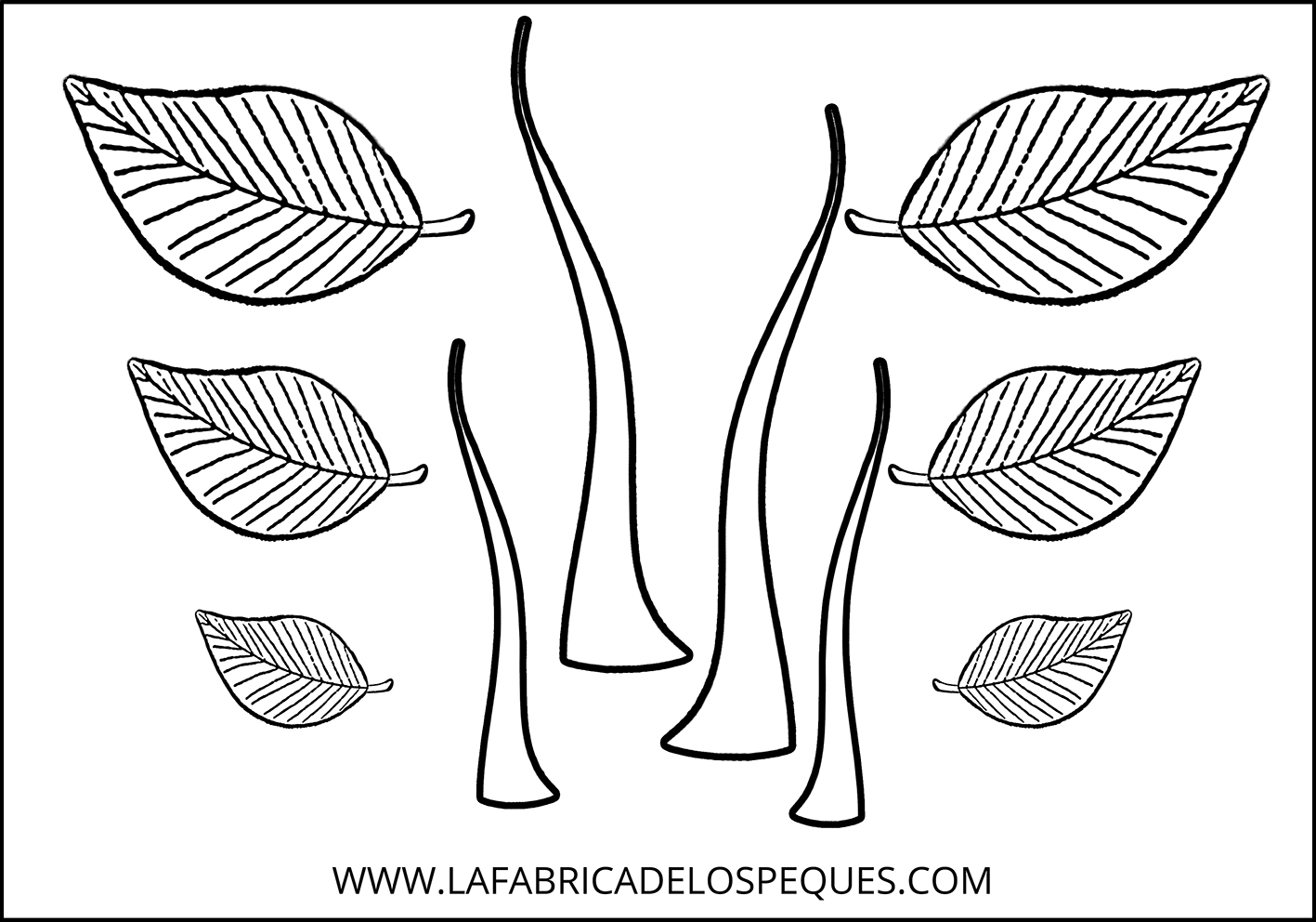 Moldes de flores, hojas y tallos para manualidades. - La fábrica de los ...
