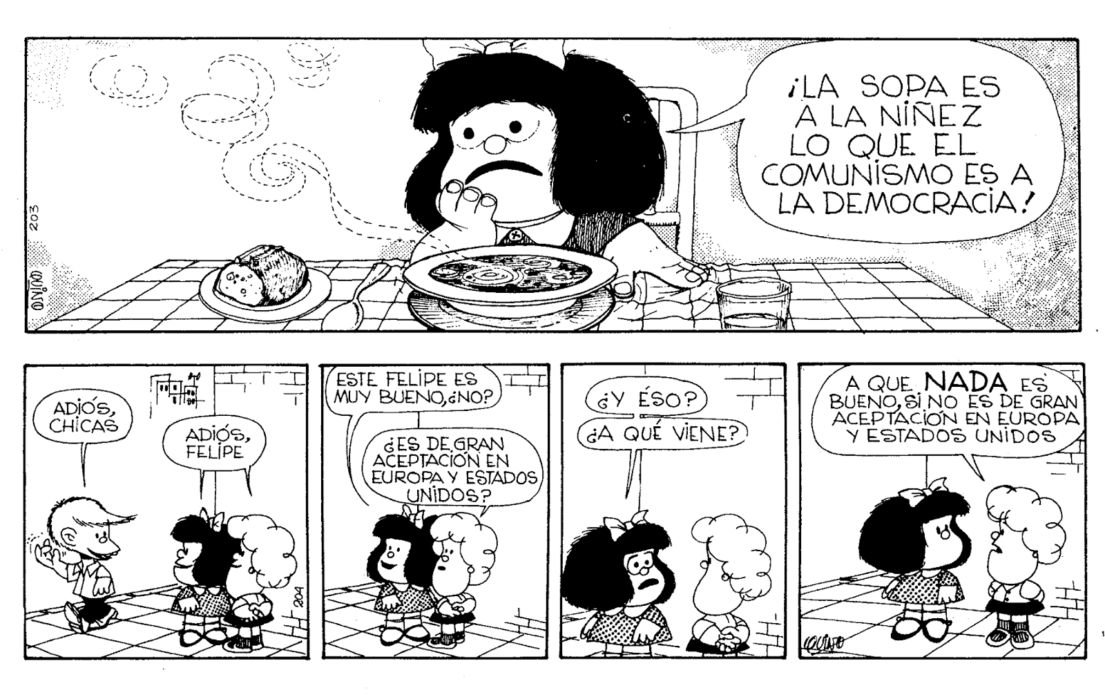 Mafalda 01 #107: ¡La sopa es a la niñez lo que el comunismo a la ...
