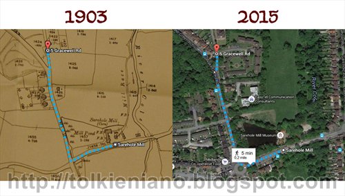 Tolkien collection: Sarehole Mill in una mappa di Green Hall del 1903