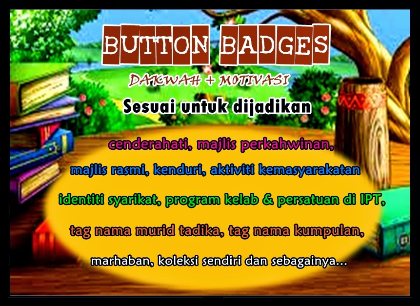 Button Badges Dakwah + Motivasi