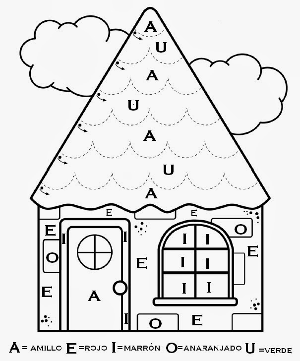 casa+de+las+vocales.bmp 605×728 píxeles | Actividades de aprendizaje ...