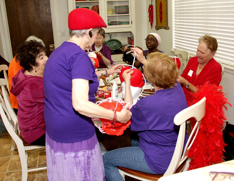 Carla's blog: Red Hatters Create Red Bra Hats