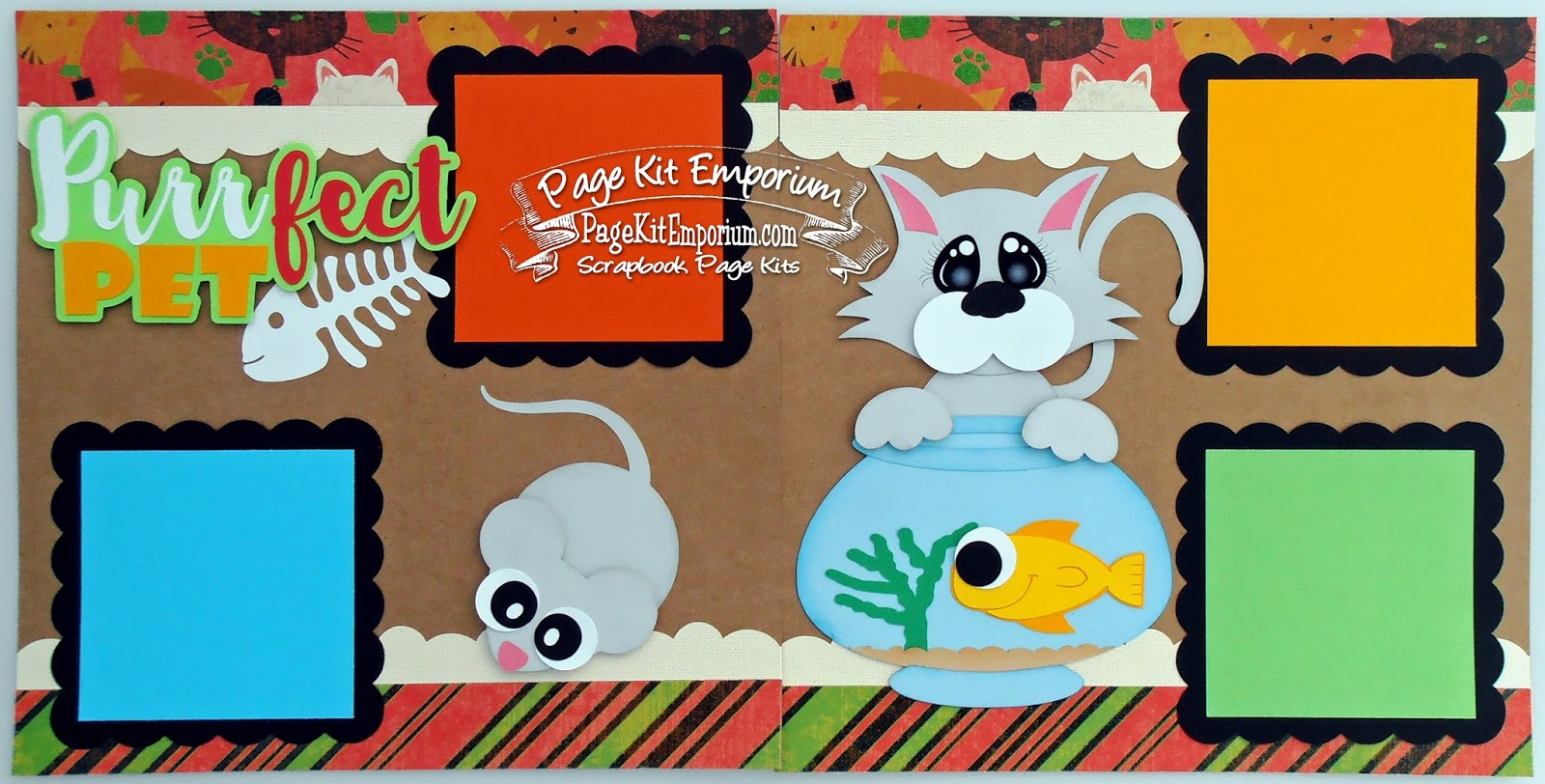 BLJ Graves Studio: Dog Cat Pet Scrapbook Page Kits