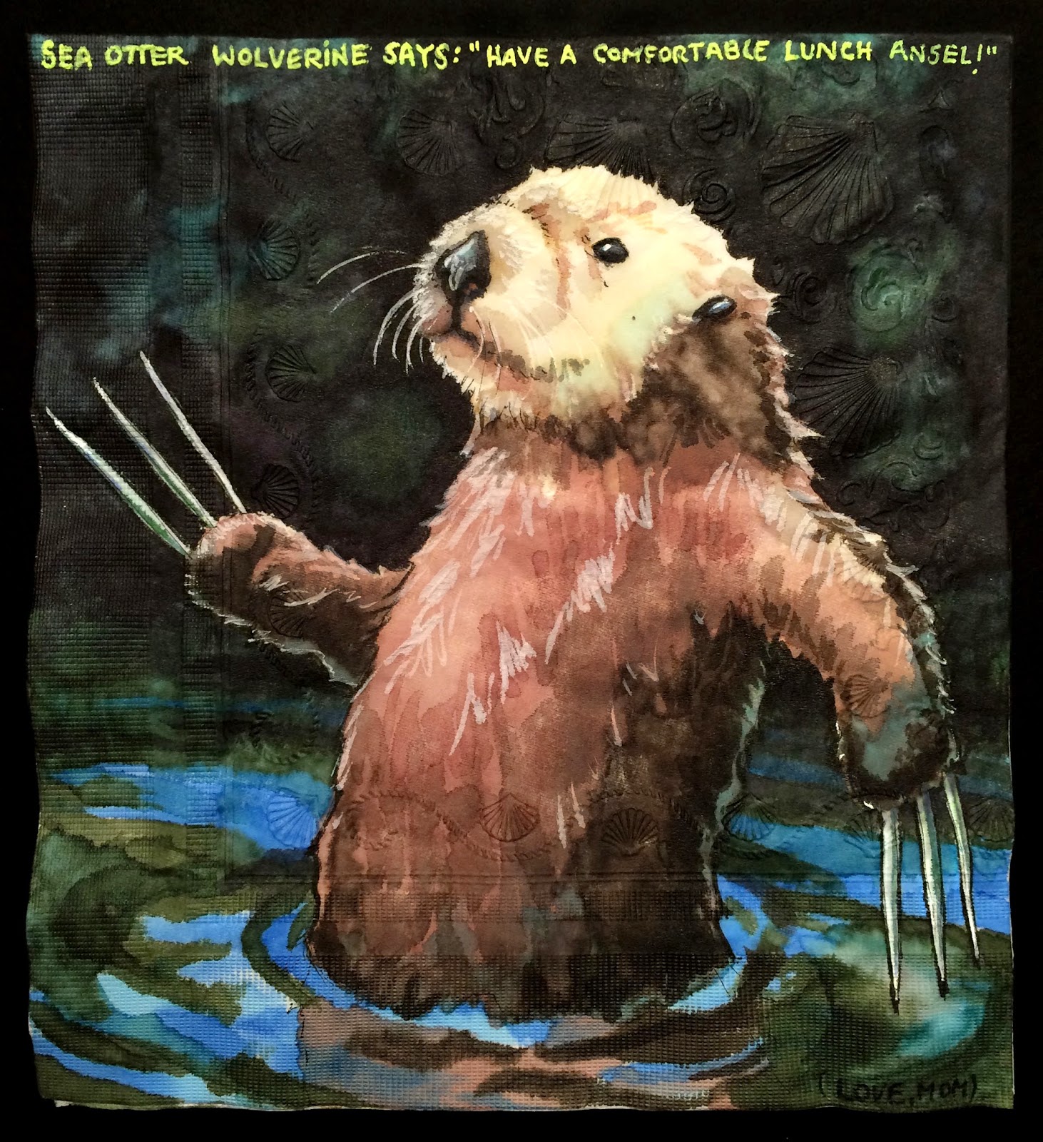 Daily Napkins: Wolverine Sea Otter