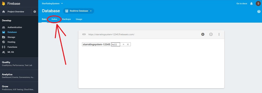 How to create free Firebase and connect it to Star Rating System
