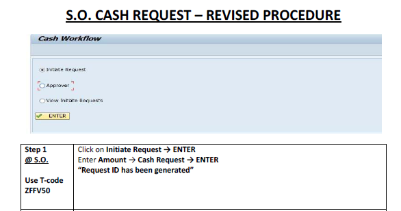 ZFFV50 Cash Flow New Procedure - CSI User Manual | DOP Core Solutions