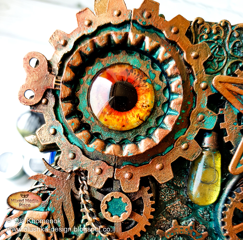 Mixed Media Place: Steampunk owl by Ola