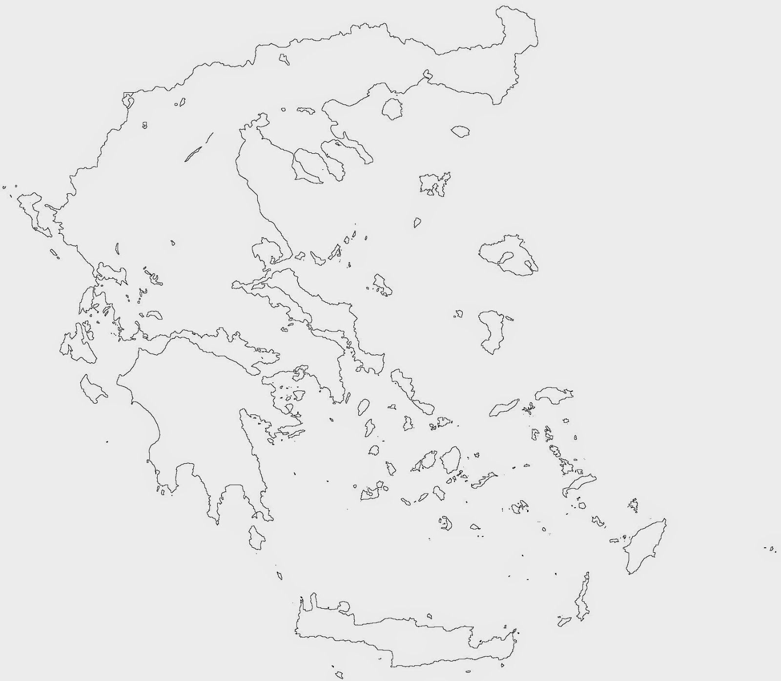 Blank map of Greece: Κενός Χάρτης της Ελλάδος