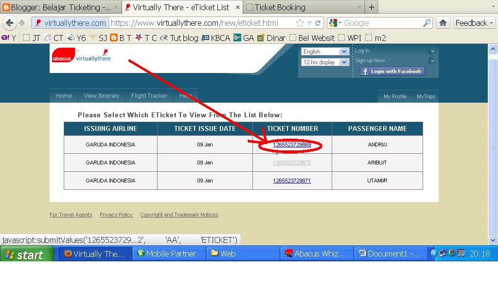 Belajar Ticketing: Print E ticket Duplicat Abacus